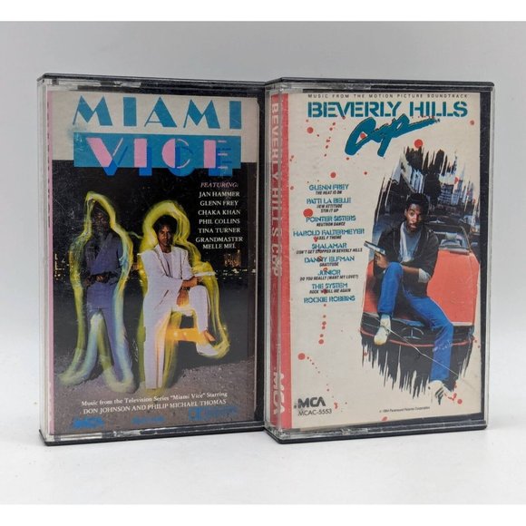Media | Soundtracks Lot Beverly Hills Cop Miami Vice Cassette Tapes ...